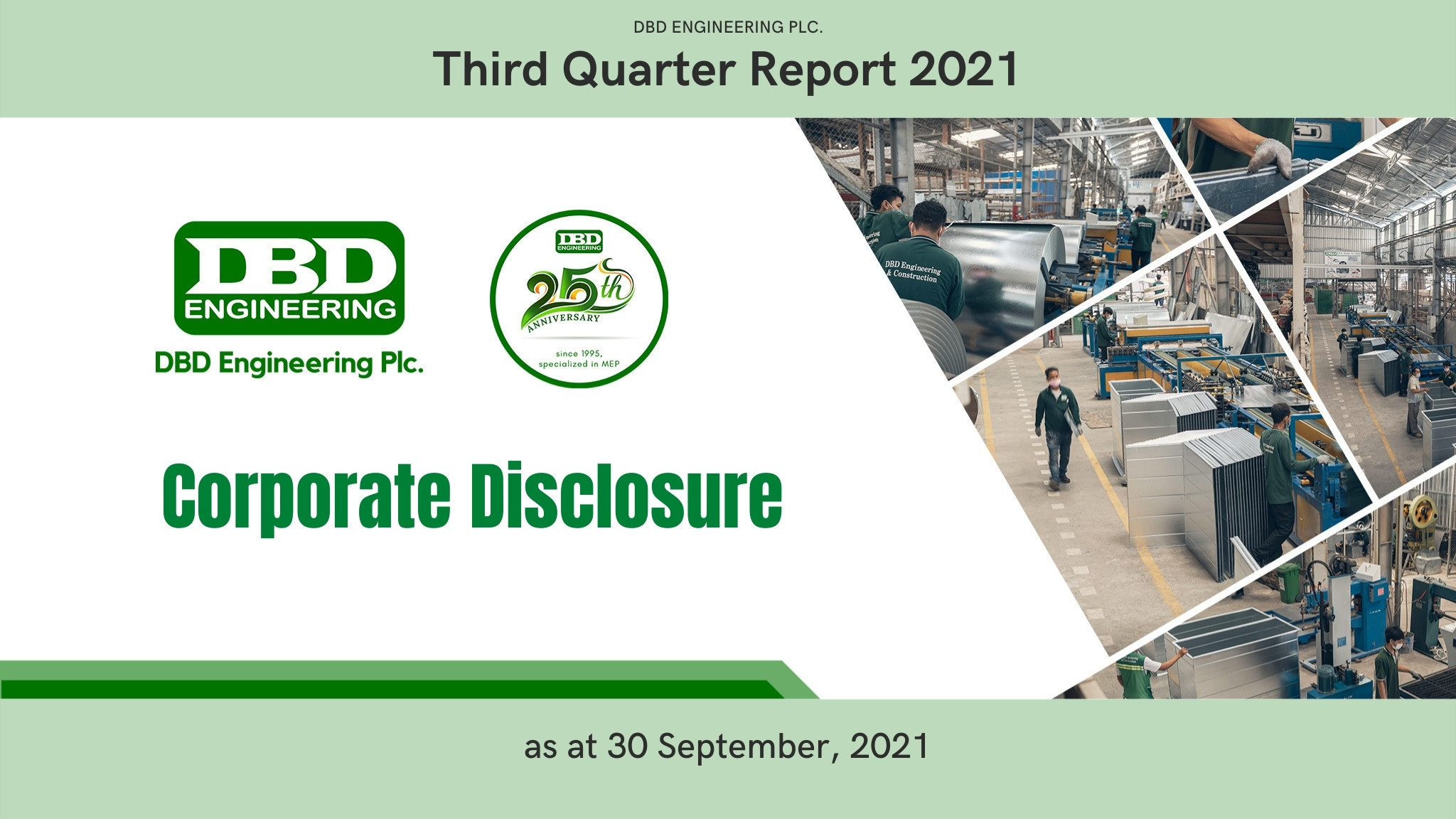DBD’s Third Quarter Report 2021 – DBD Engineering Plc.